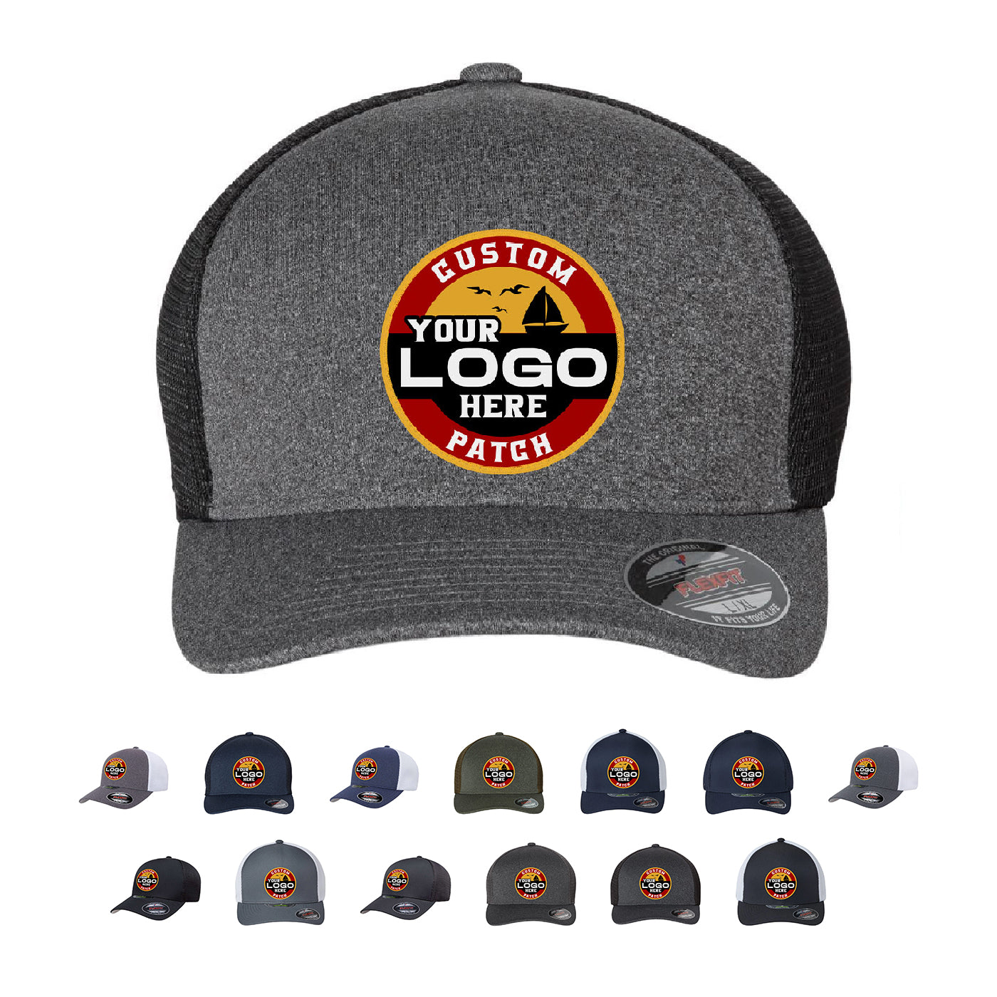 Custom Patch Flexfit 5511UP Unipanel Trucker Mesh Hat – Star Hats and ...