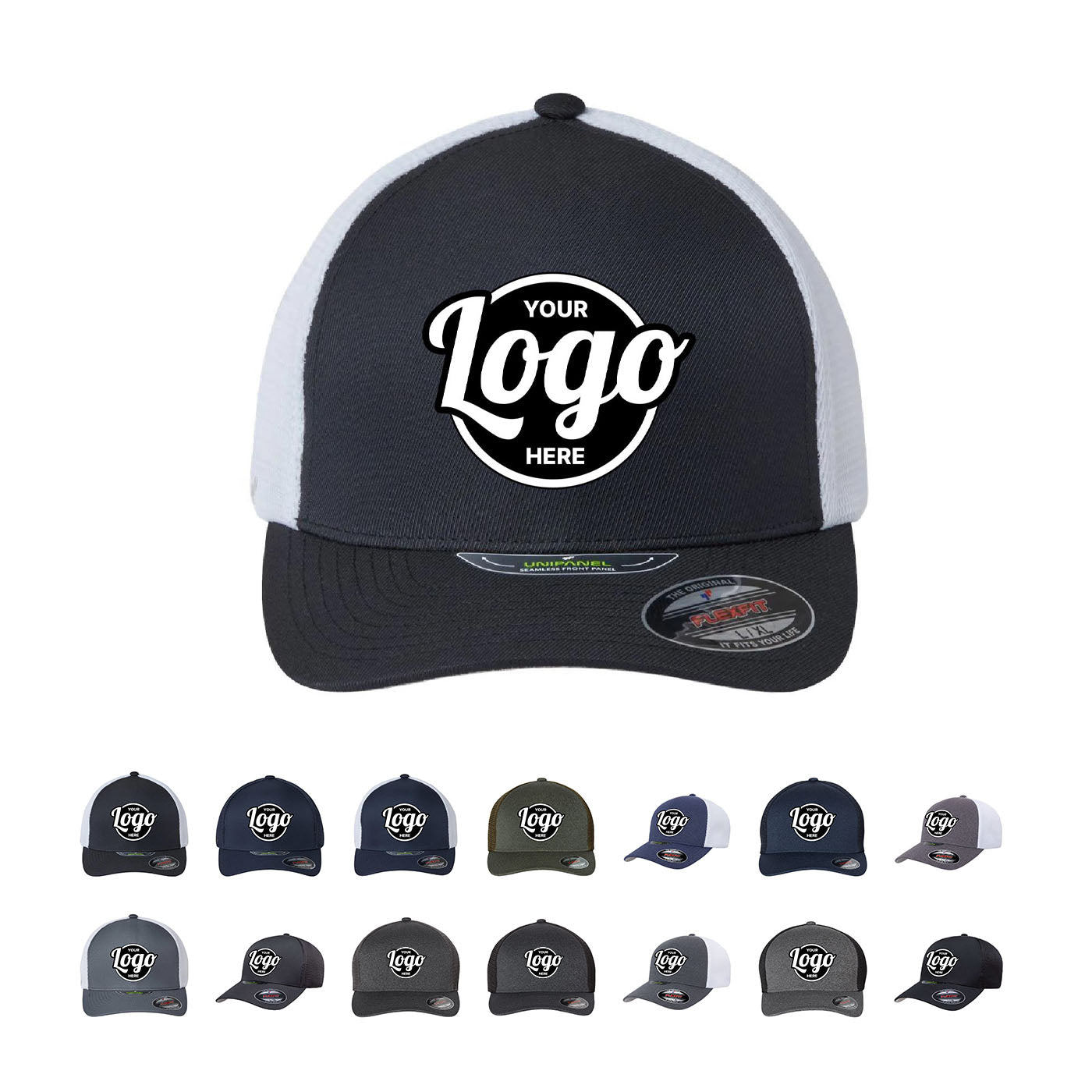 Custom Embroidered Flexfit 5511UP Unipanel Trucker Mesh Hat – Star Hats ...