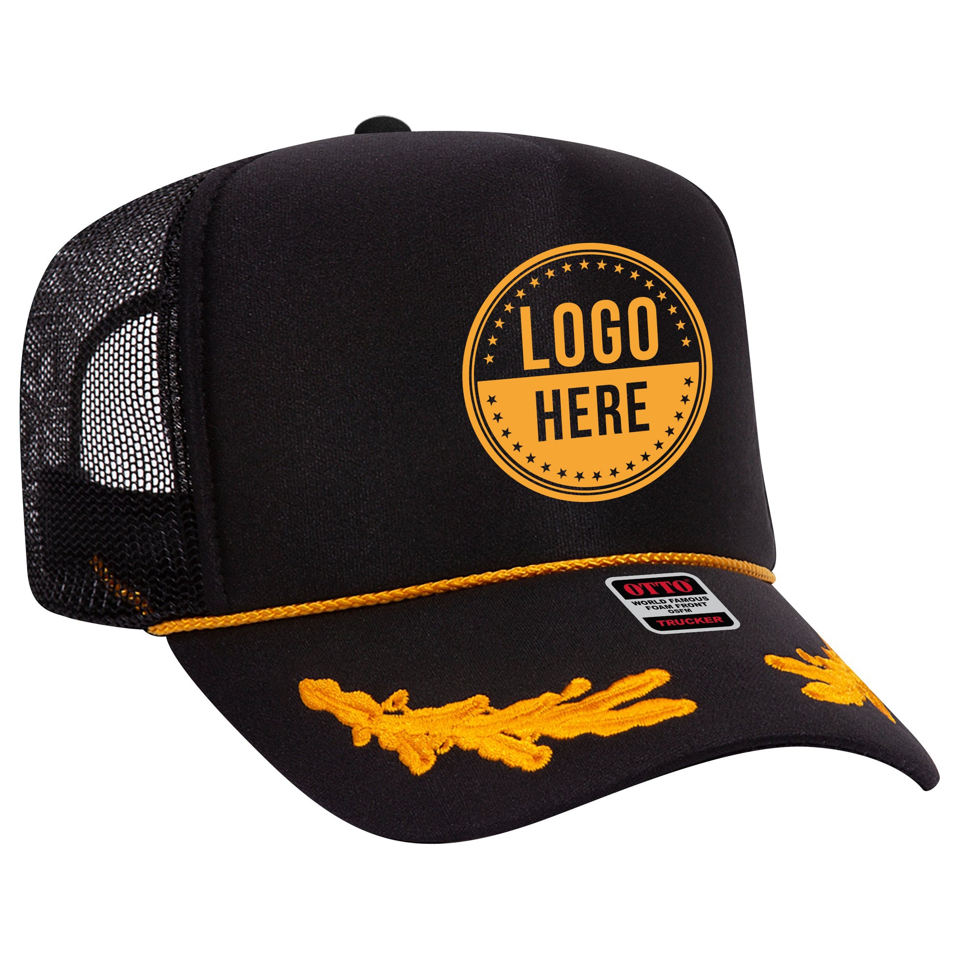 Custom Printed Otto 39-165 - 5 Panel High Crown Foam Trucker Hat Mesh ...
