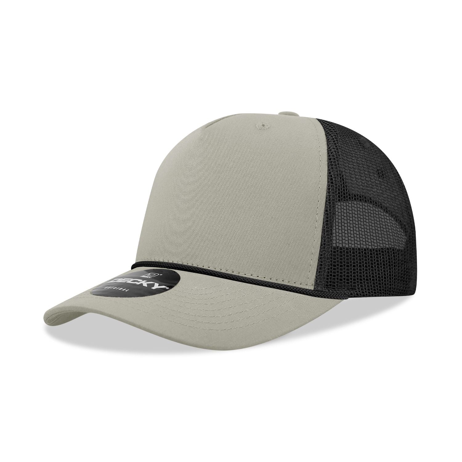 Decky 6040 5 Panel Mid Profile Structured Cotton/Poly Blend Trucker Ha ...
