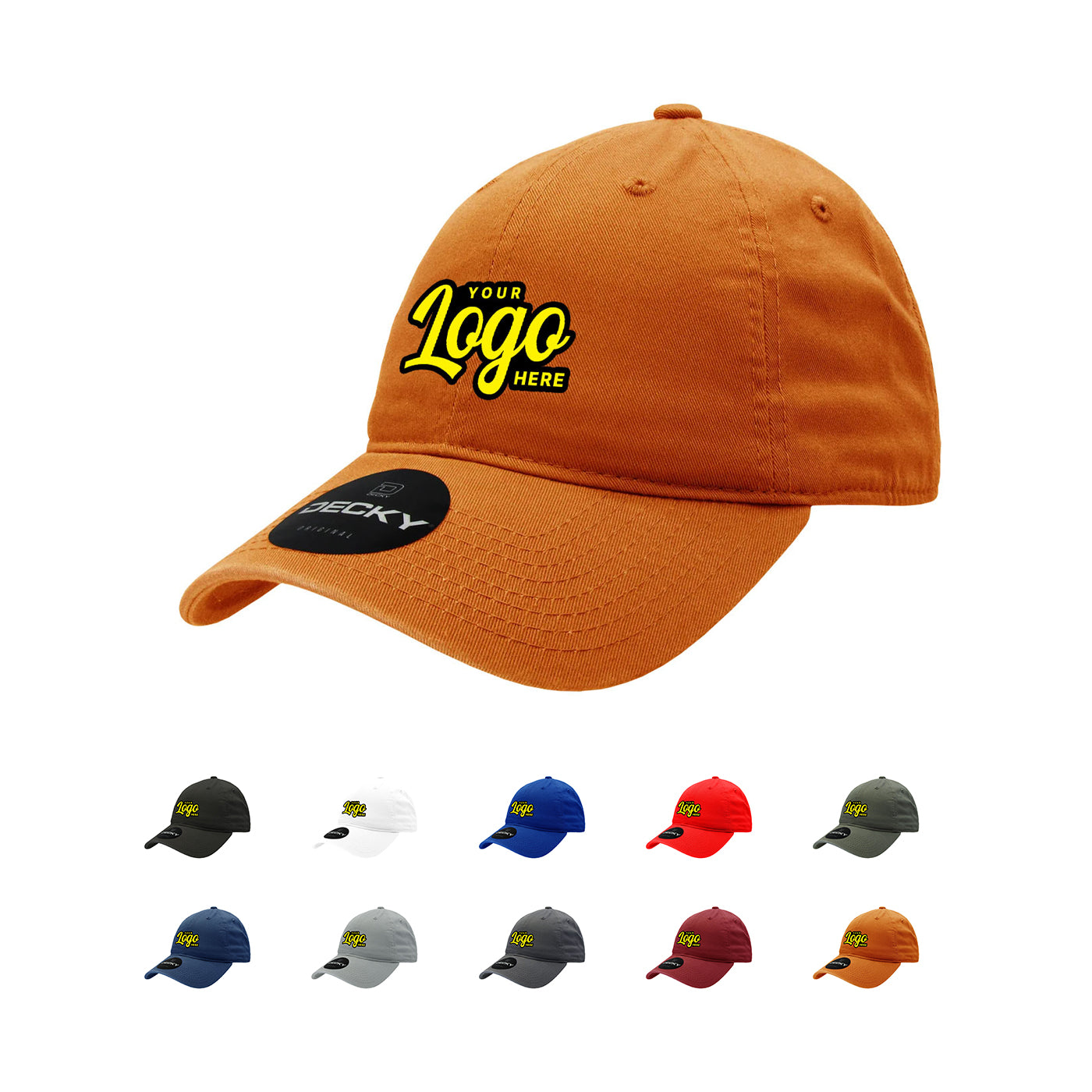 Custom Embroidered Decky 7005 - Youth 6 Panel Low Profile Relaxed Cott ...