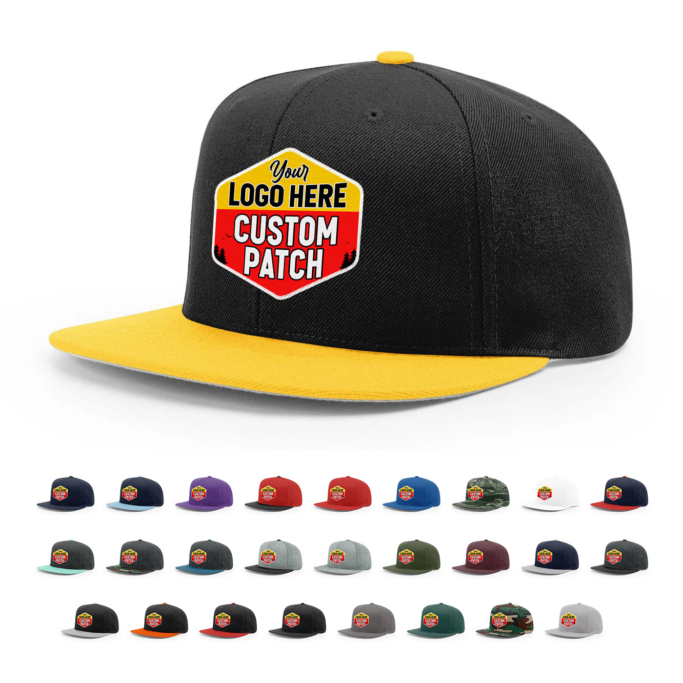 Custom Patch Richardson 510 Wool Flatbill Snapback Cap – Star Hats and ...