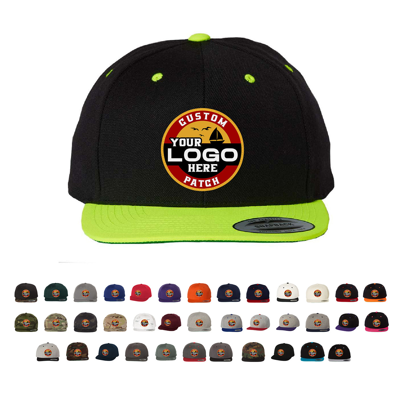 Custom Patch YP Classics, Yupoong 6089 Premium Flat Bill, Snapback Cap ...
