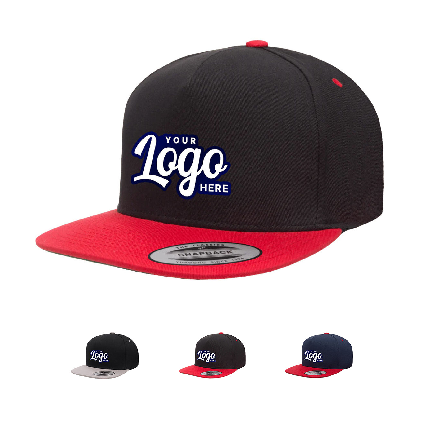Custom Embroidered Yupoong 6007T 5-Panel Cotton Twill Snapback Hat, Fl ...