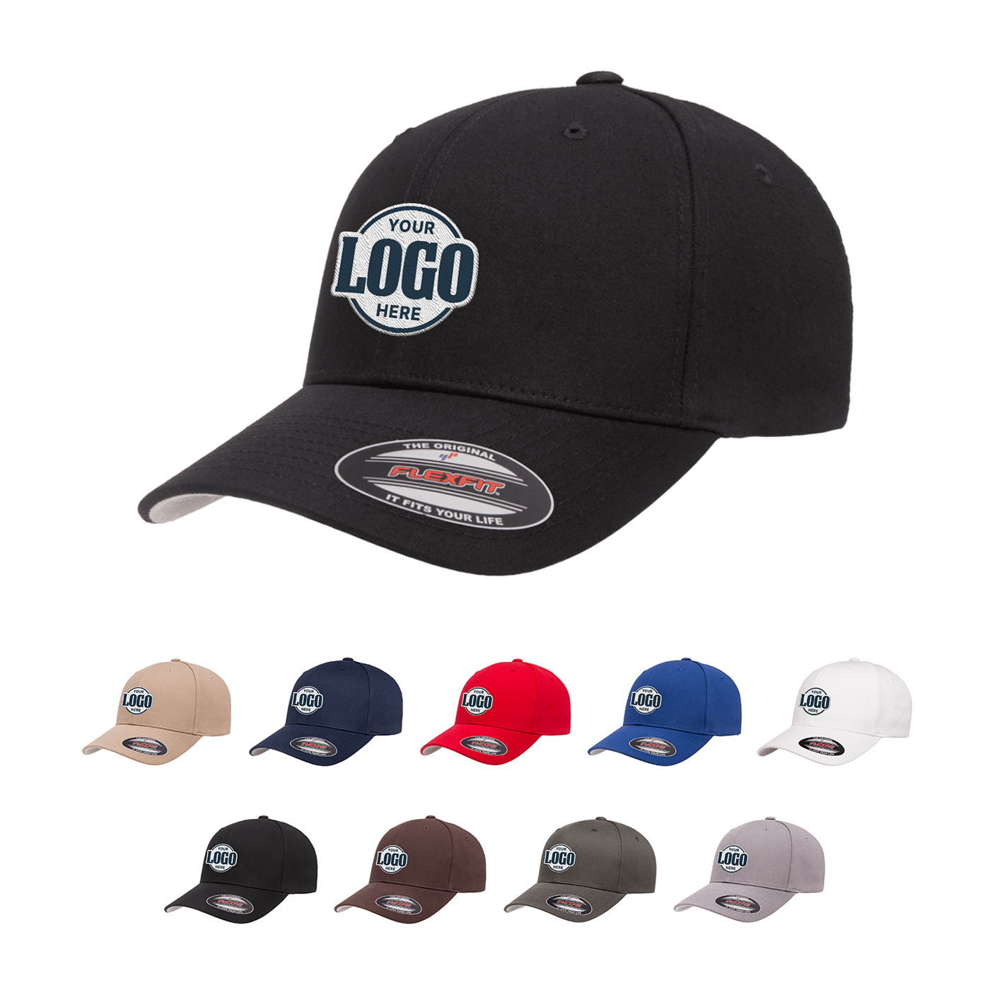 Custom Embroidered FlexFit 5001 V-Flexfit Cotton Twill Cap – Star Hats ...