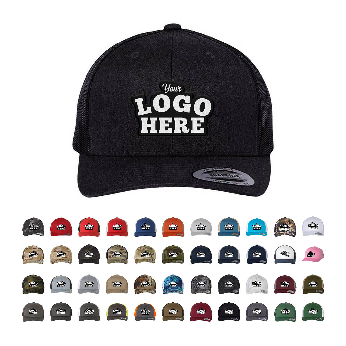 Custom Embroidered YP Classics, Yupoong 6606 - 6-Panel Retro Trucker C ...