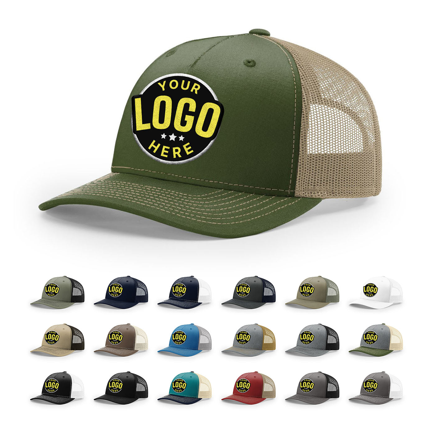 Custom Embroidered Richardson 112FP 5-Panel Premium Trucker Snapback H ...