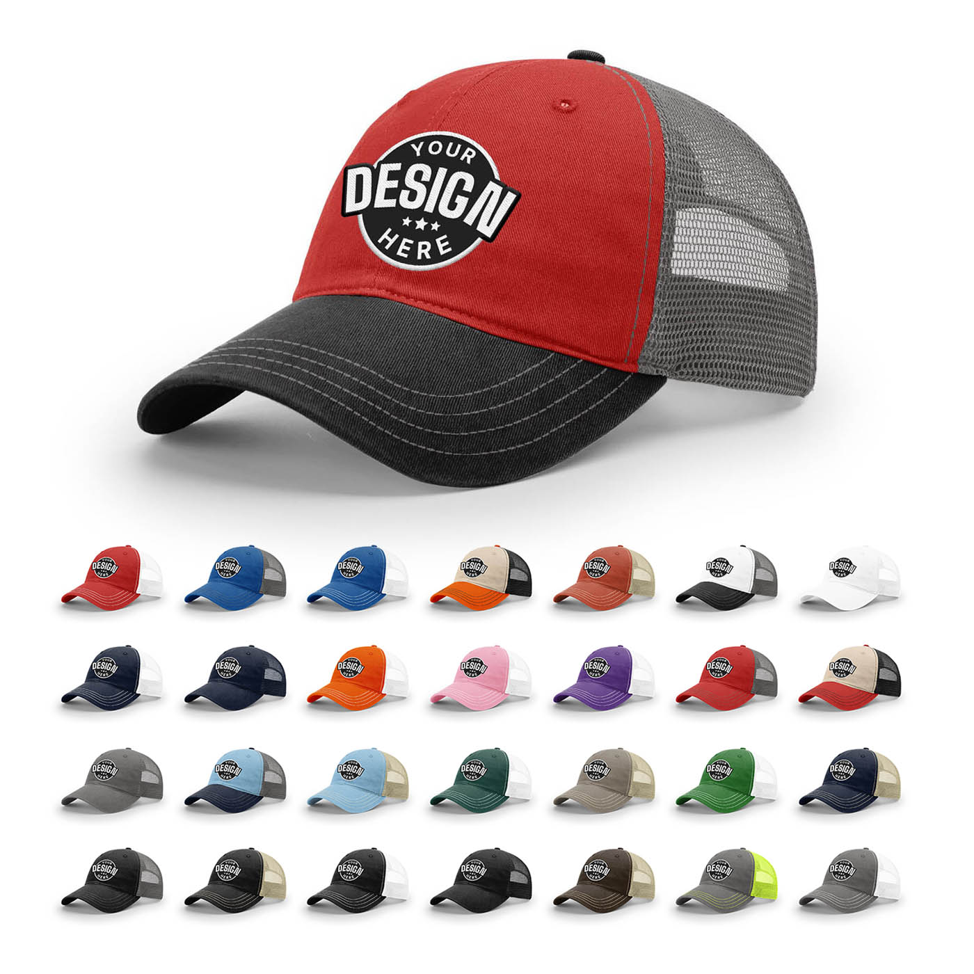 Custom Embroidered Richardson 111 Garment Washed Trucker Hat – Star ...