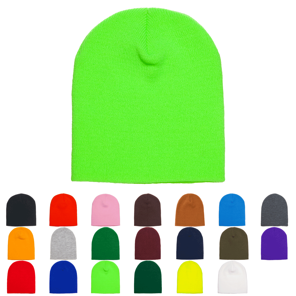 Yupoong 1500KC Short 8" Beanie, Knit Cap, YP Classics - Blank – Star ...